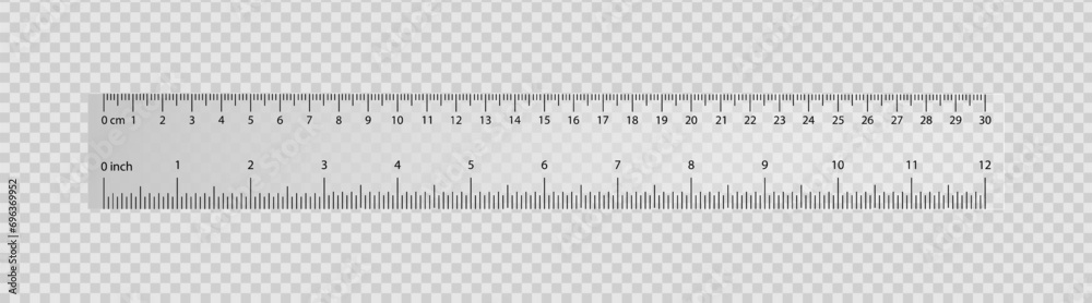 Plastic ruler on transparent background illustration. Centimeter ...