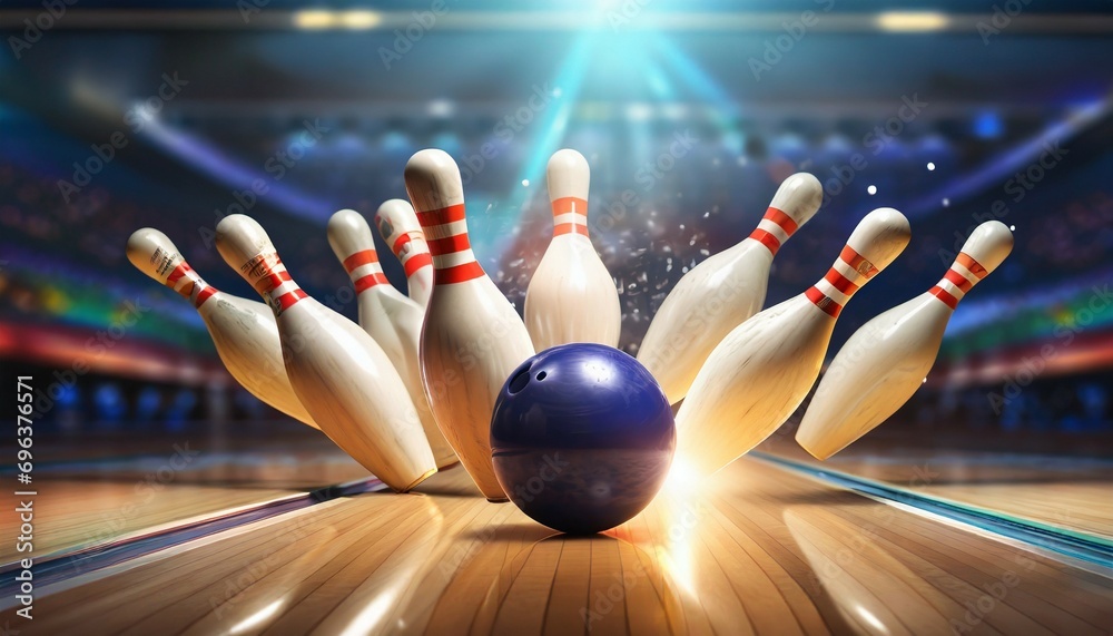 picture of bowling ball hitting pins scoring a strike bowling ...