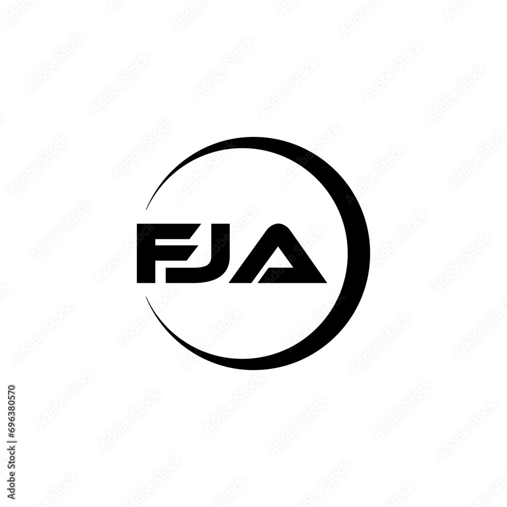 Vecteur Stock FJA letter logo design with white background in ...