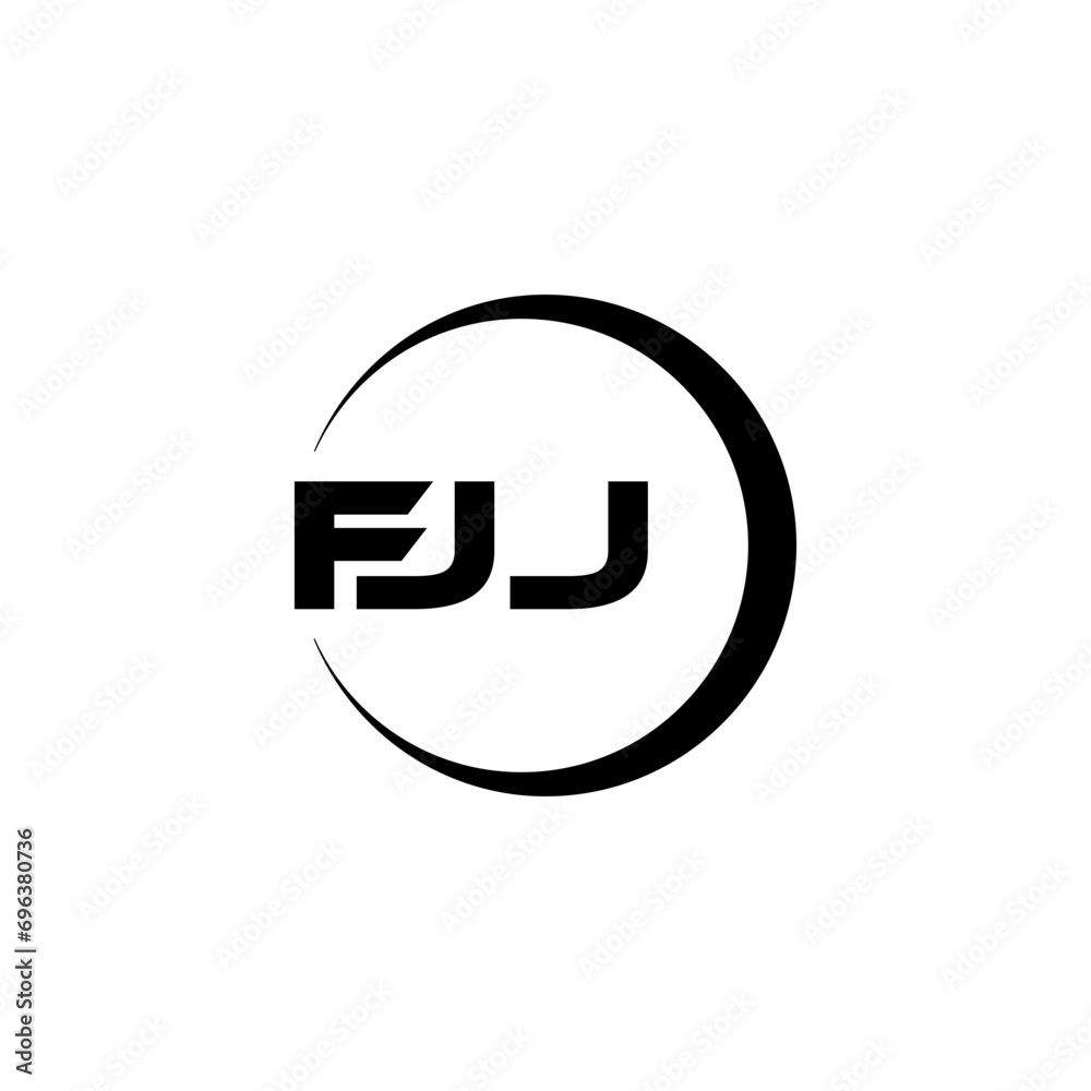 FJJ letter logo design with white background in illustrator, cube logo ...