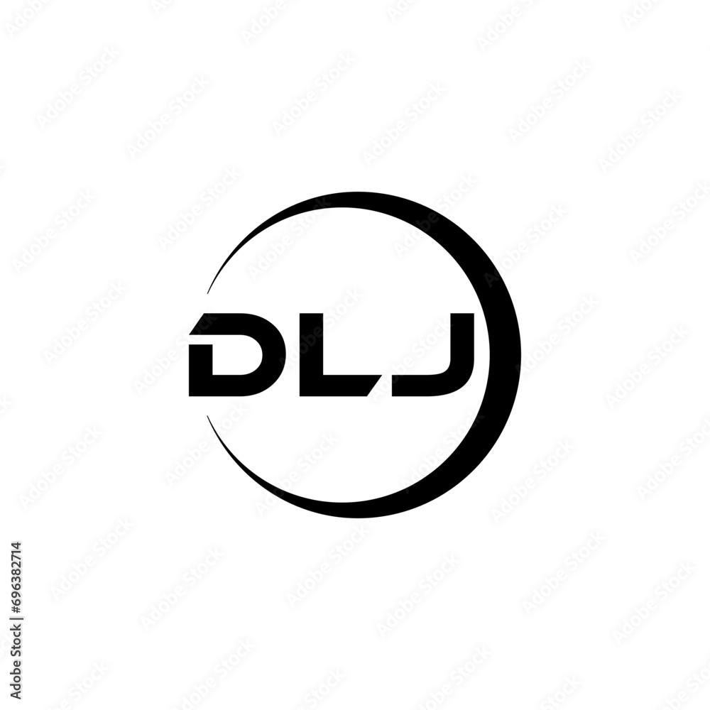 DLJ letter logo design with white background in illustrator, cube logo ...