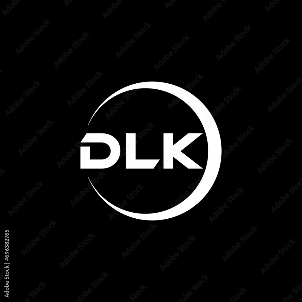 DLK letter logo design with black background in illustrator, cube logo, vector logo, modern ...