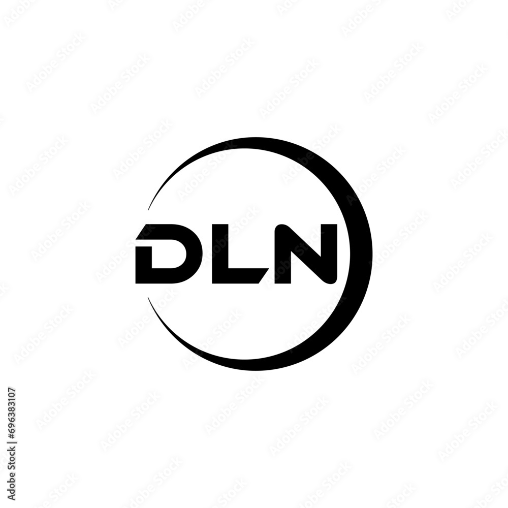 DLN letter logo design with white background in illustrator, cube logo ...