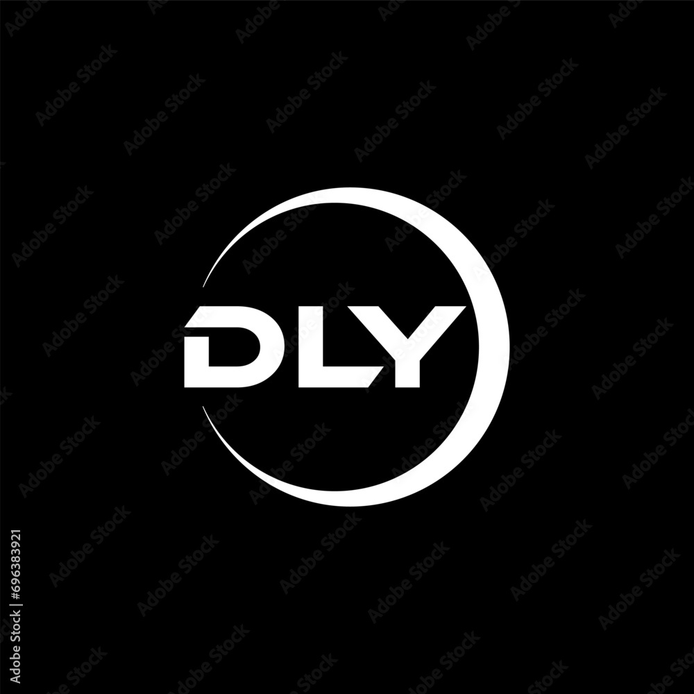 DLY letter logo design with black background in illustrator, cube logo ...