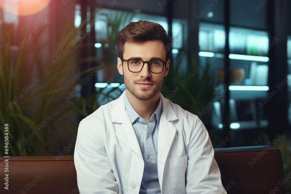 Orthopedic surgeon doctor examining patient joint x-ray bone scan in ...