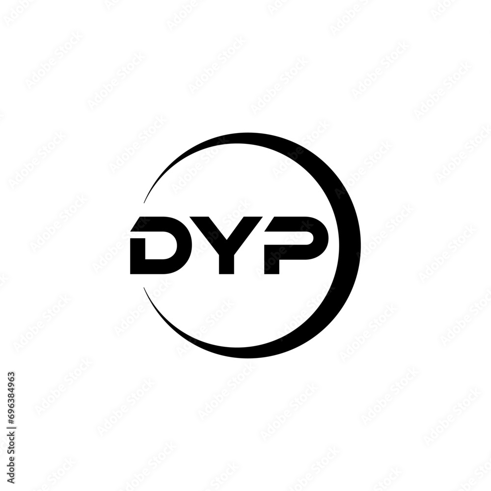 DYP letter logo design with white background in illustrator, cube logo ...
