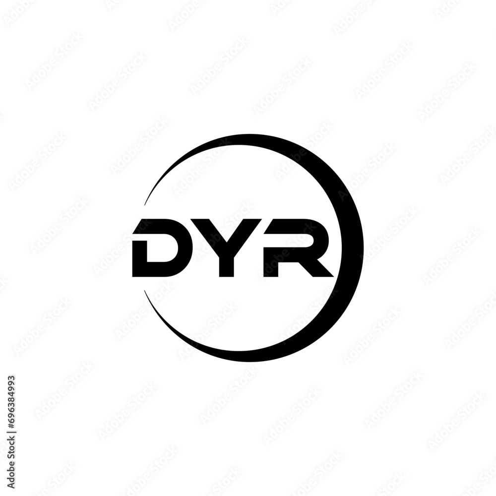 DYR letter logo design with white background in illustrator, cube logo ...