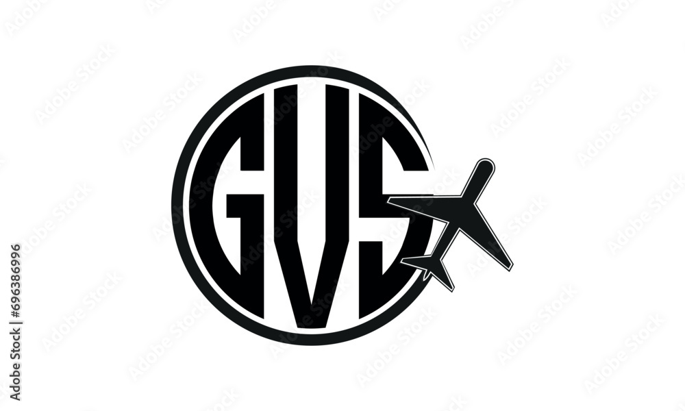 GVS three initial letter circle tour & travel agency logo design vector ...