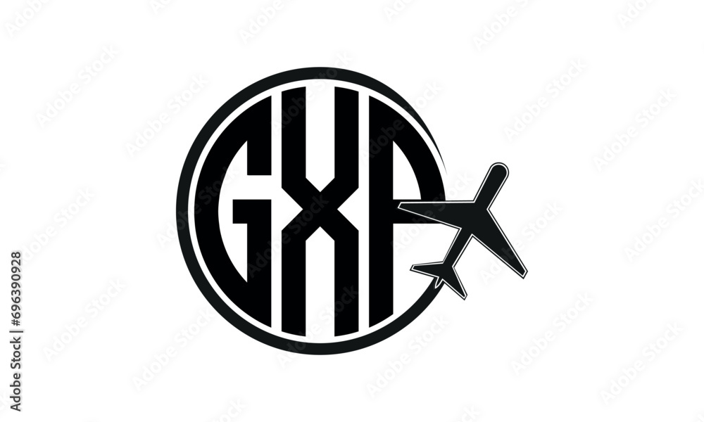 GXP three initial letter circle tour & travel agency logo design vector ...