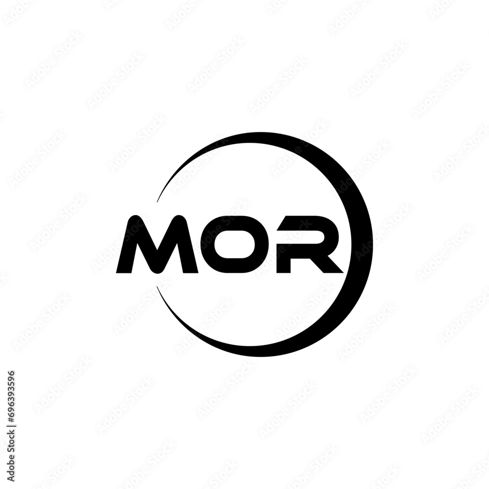 Vecteur Stock MOR letter logo design with white background in ...
