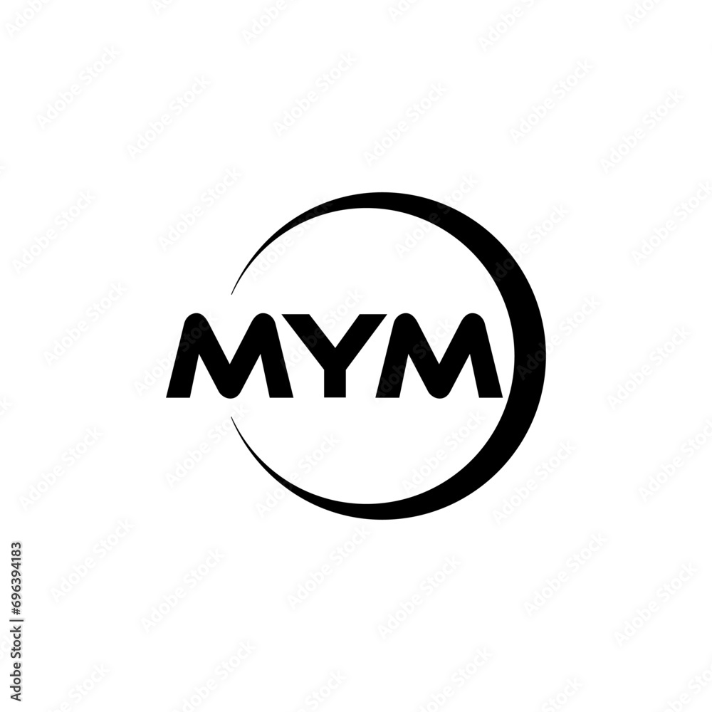 MYM letter logo design with white background in illustrator, cube logo ...