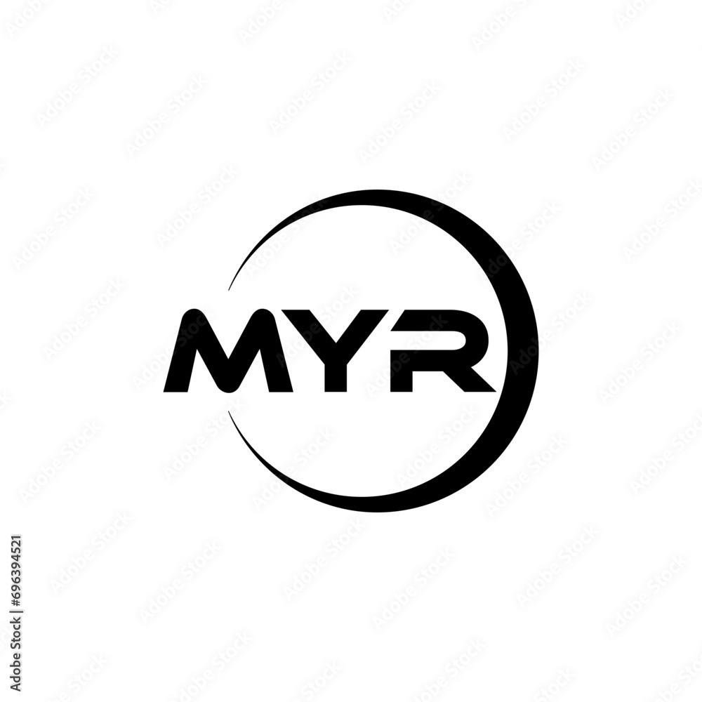 MYR letter logo design with white background in illustrator, cube logo ...