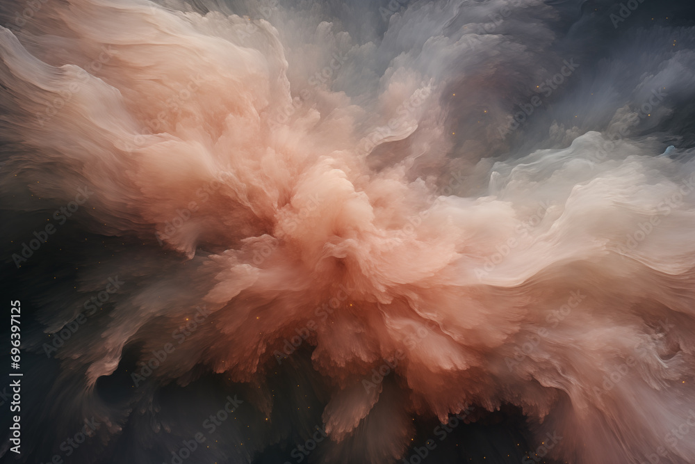 Swirls of ethereal fur-like patterns, resembling a cosmic nebula ...