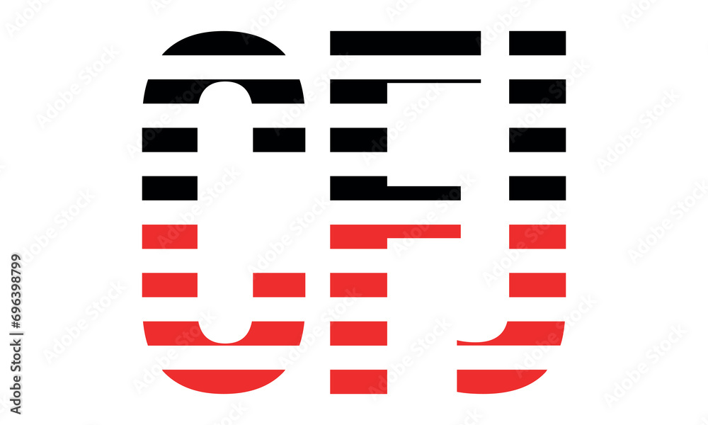 CFJ three initial letter iconic line negative space minimal logo design ...