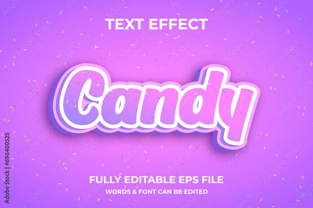 Candy 3D text effect editable modern lettering typography font style Stock Vector | Adobe Stock