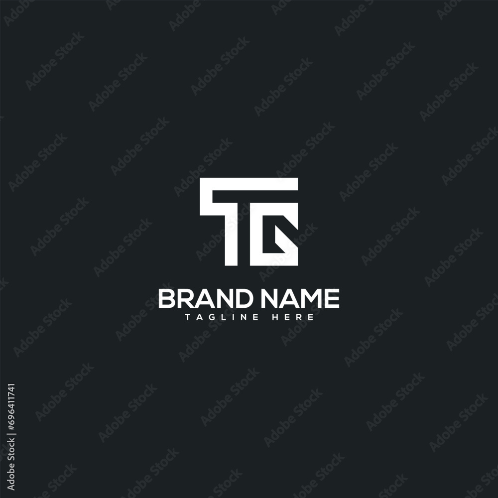 Alphabet initial letter TG GT logo design template - vector. Stock ...