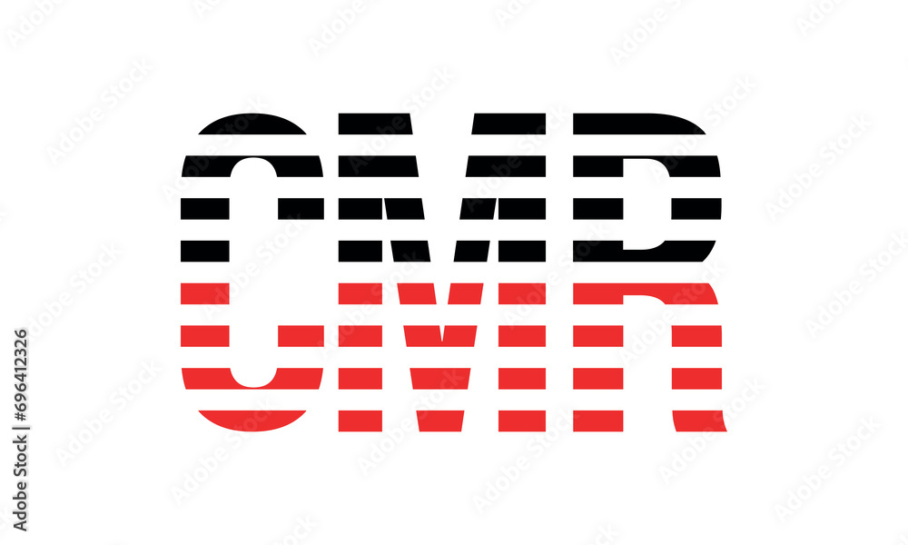 CMR three initial letter iconic line negative space minimal logo design ...