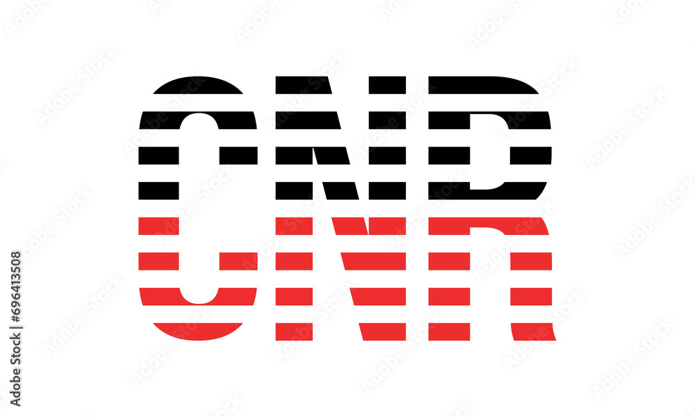 CNR three initial letter iconic line negative space minimal logo design ...