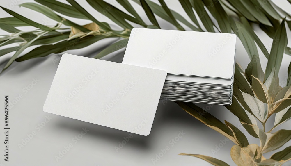 3d rendered horizontal business visiting card mock up with front and ...