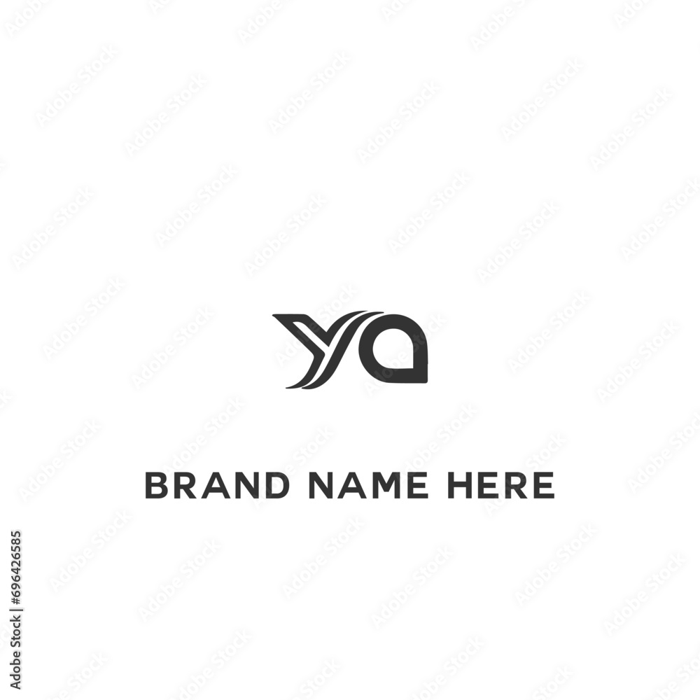 YA logo. Y A design. White YA letter. YA, Y A letter logo design ...