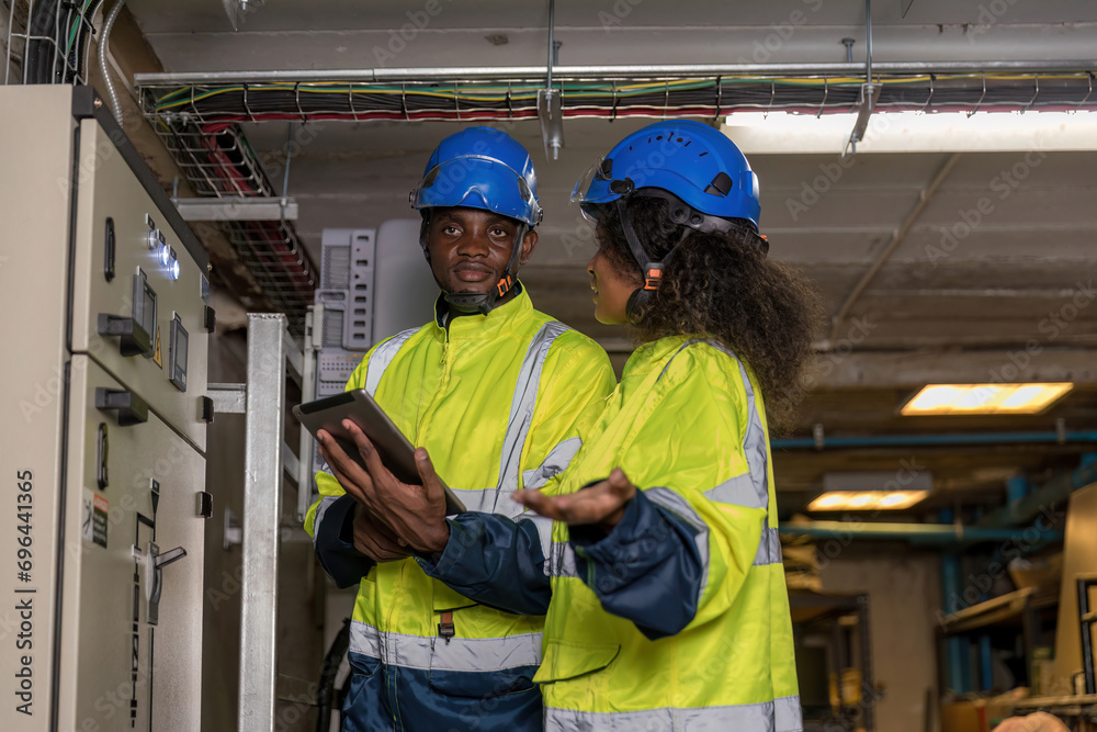 Electrical engineer working in control room. Electrical engineer man ...