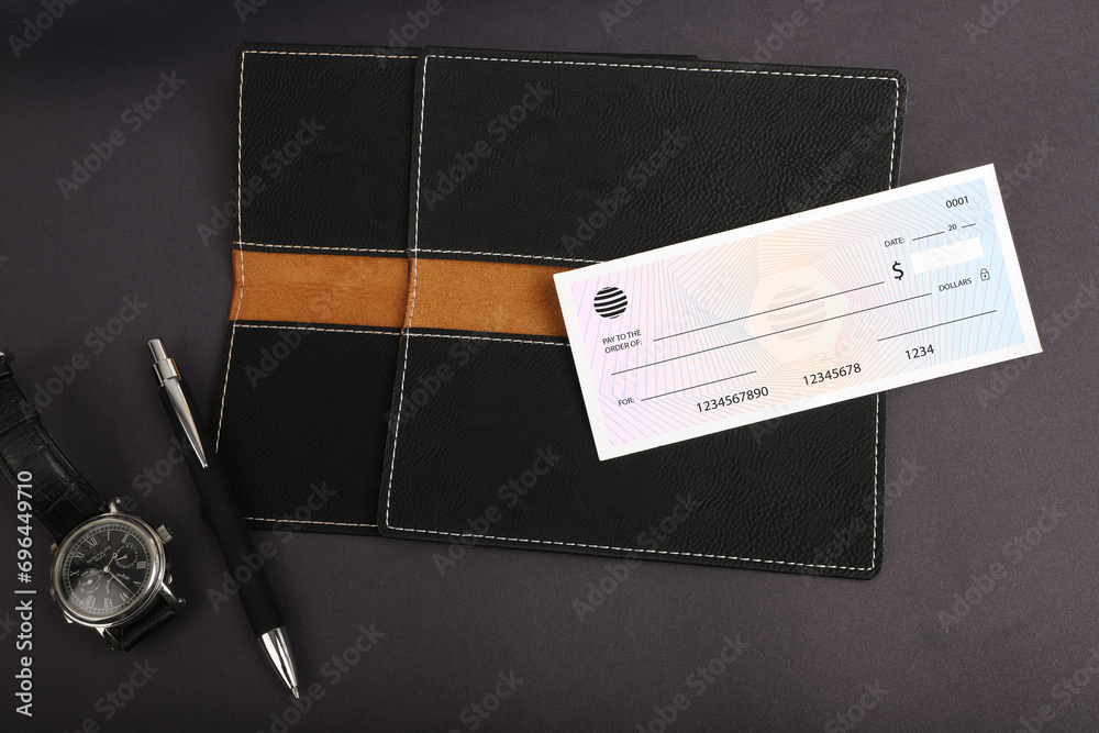 Colorful leather checkbook. Genuine leather checkbook, concept shot ...