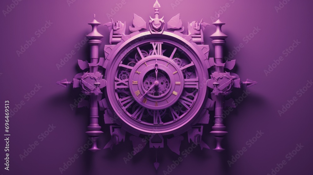 purple background with 3D letters, 3D geometric shapes, mechanical ...