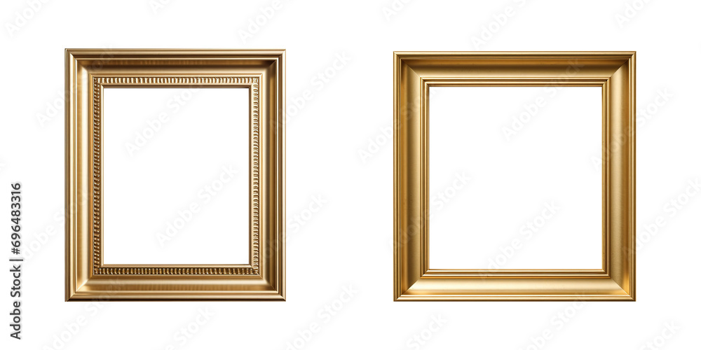 gold picture frame on transparent background Generative AI Stock Photo ...