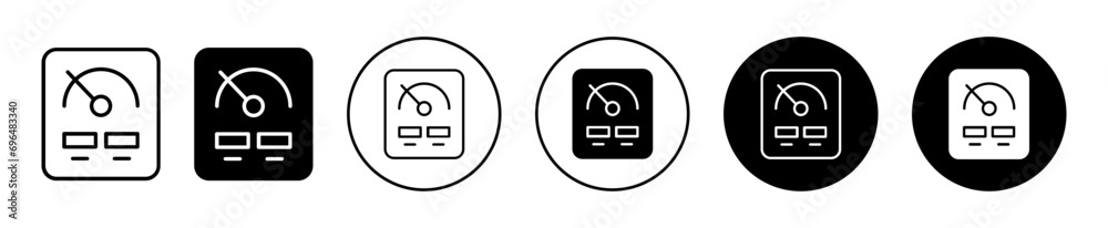 Meter icon. barometer or tachometer dial to measure speed or voltage ...