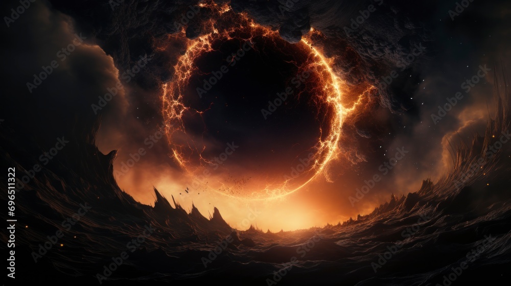 black hole TON-618 in high resolution Stock Illustration | Adobe Stock