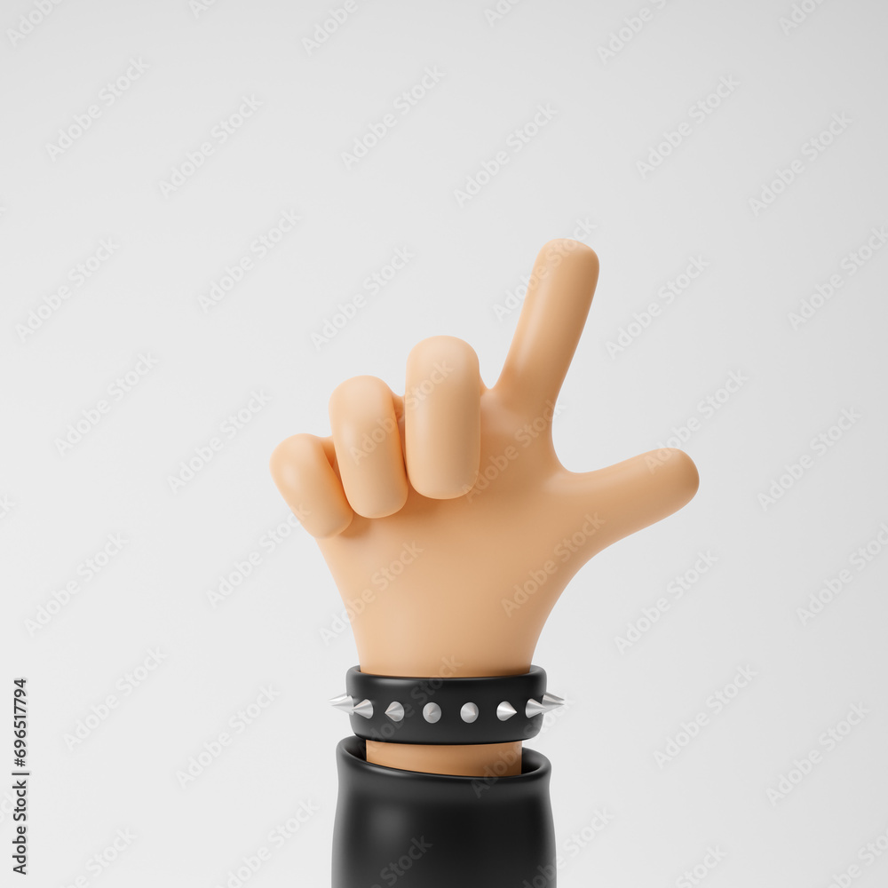 Rocker cartoon hand showing two fingers or pointing gesture isolated ...