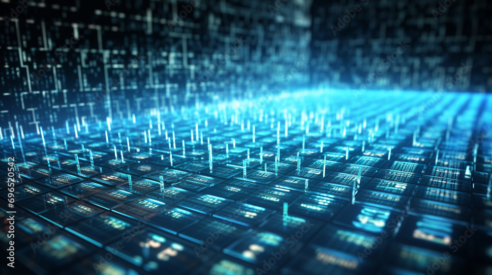 digital binary code matrix, high-resolution, representing a complex ...