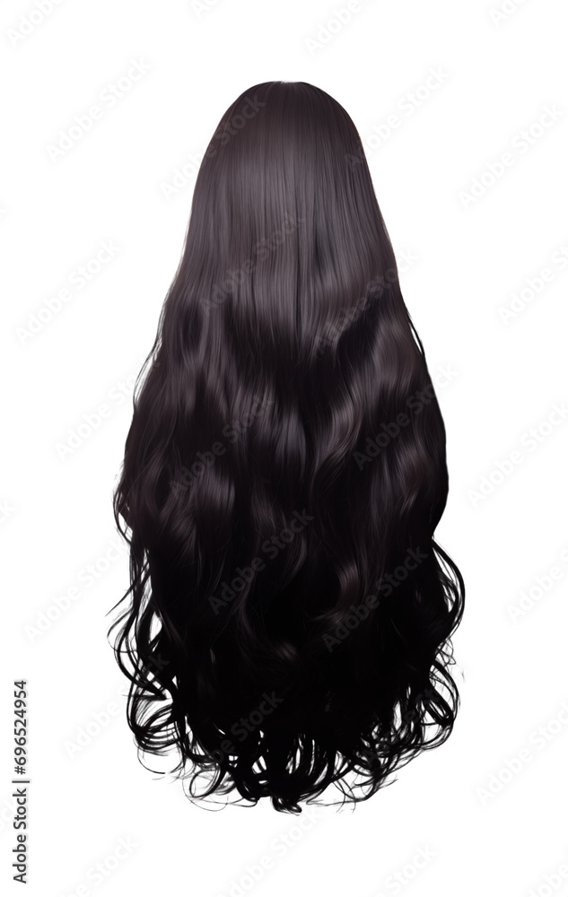 Long Black Hair - Back View - Full View - Viewed from the back with ...