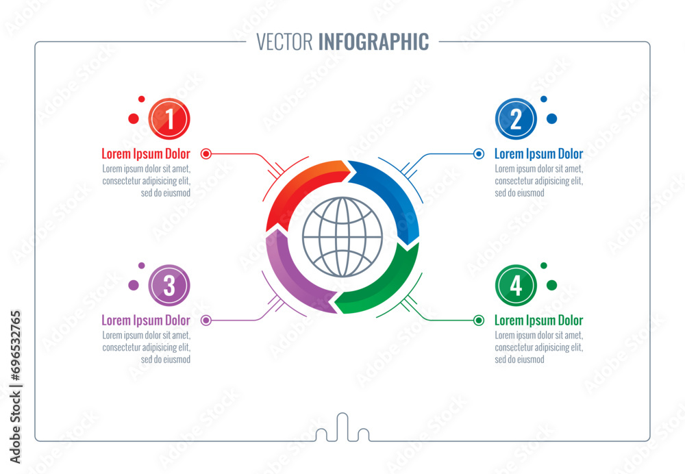round infographic. nfographic template. four steps infographic ...