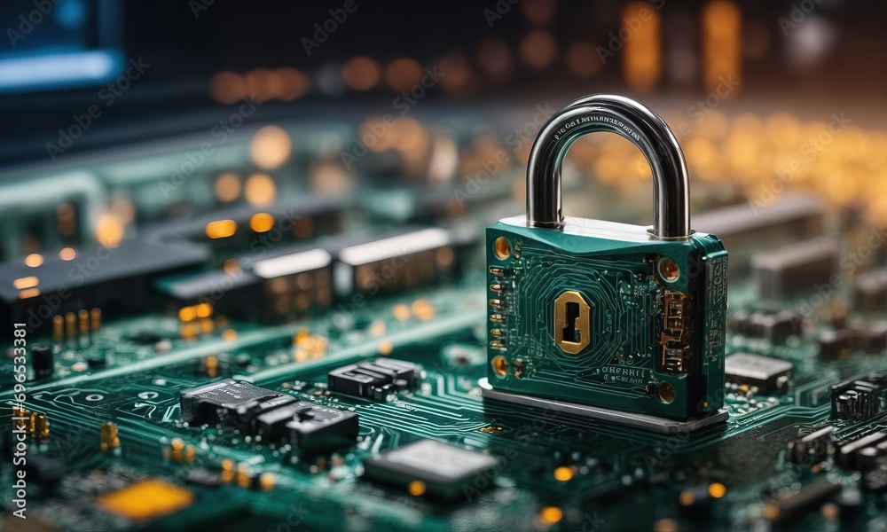 secure connection or cybersecurity service concept of compute ...