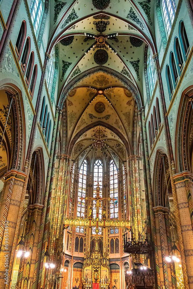 Interior of Roman Catholic Willibrord Church constructed between 1875 ...