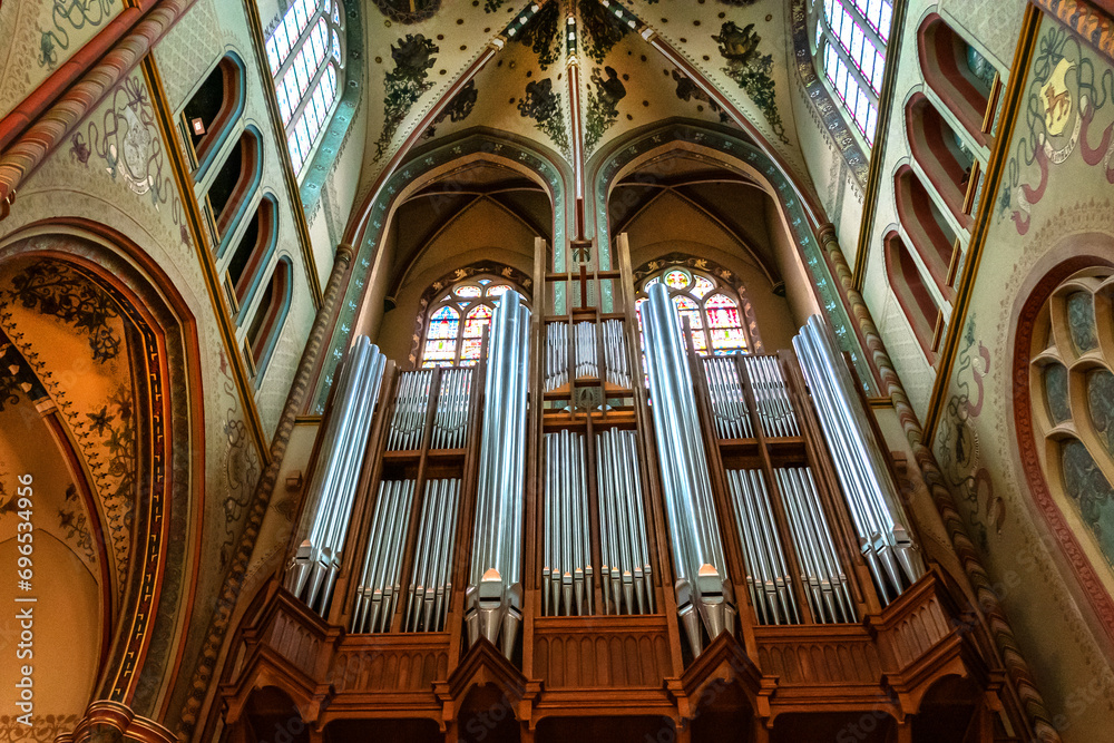 Interior of Roman Catholic Willibrord Church constructed between 1875 ...