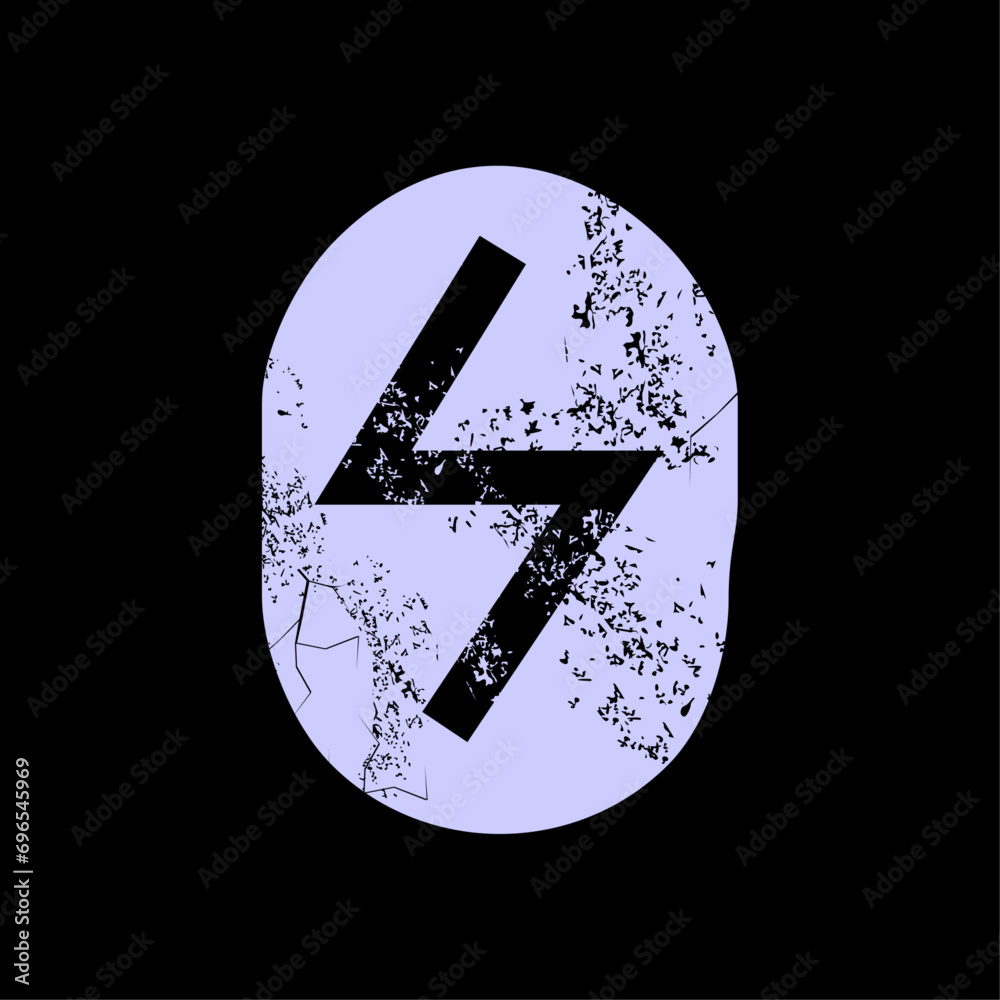 T-shirt design of the runic letter called Sowilo carved in stone ...