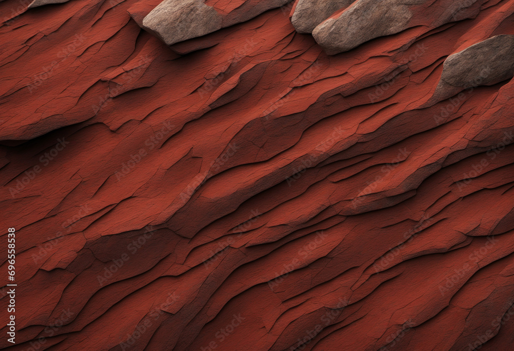 Dark red brown rock texture. Mountain surface. Close-up. Stone granite ...