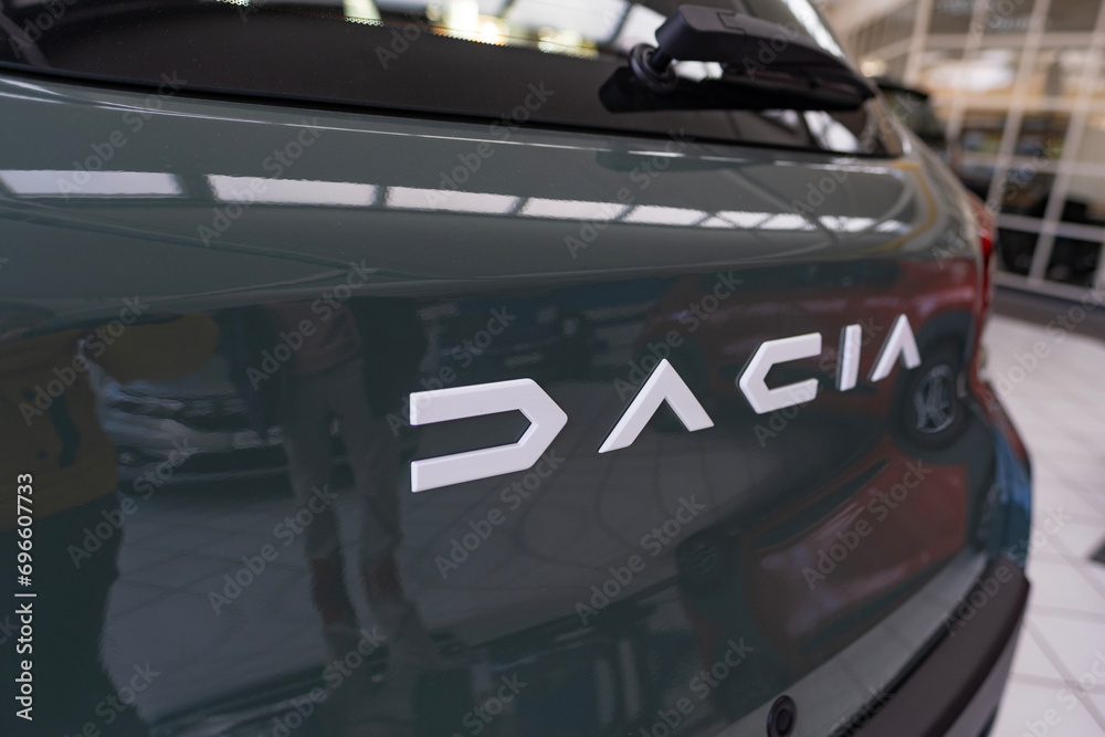 electric Dacia Spring car Logo on cap, trends EV in Europe ...