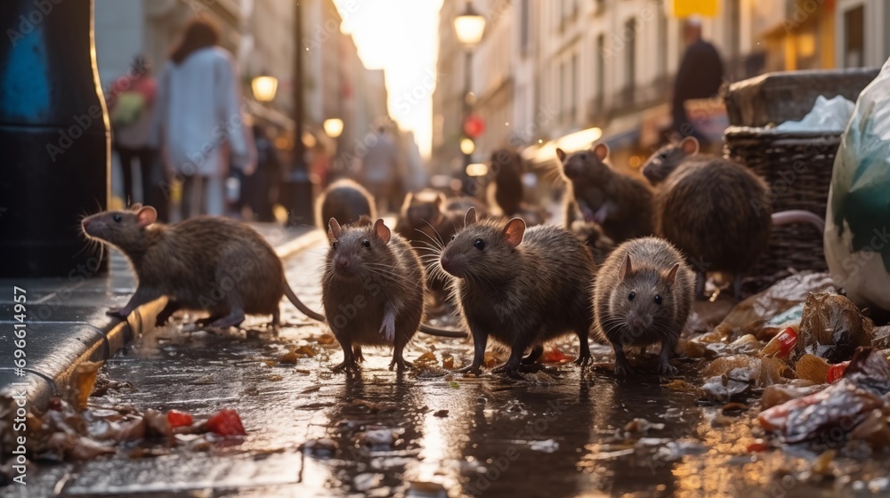 Ratten in Paris, der Stadt der Lichter. Die Ratte kommt aus der ...