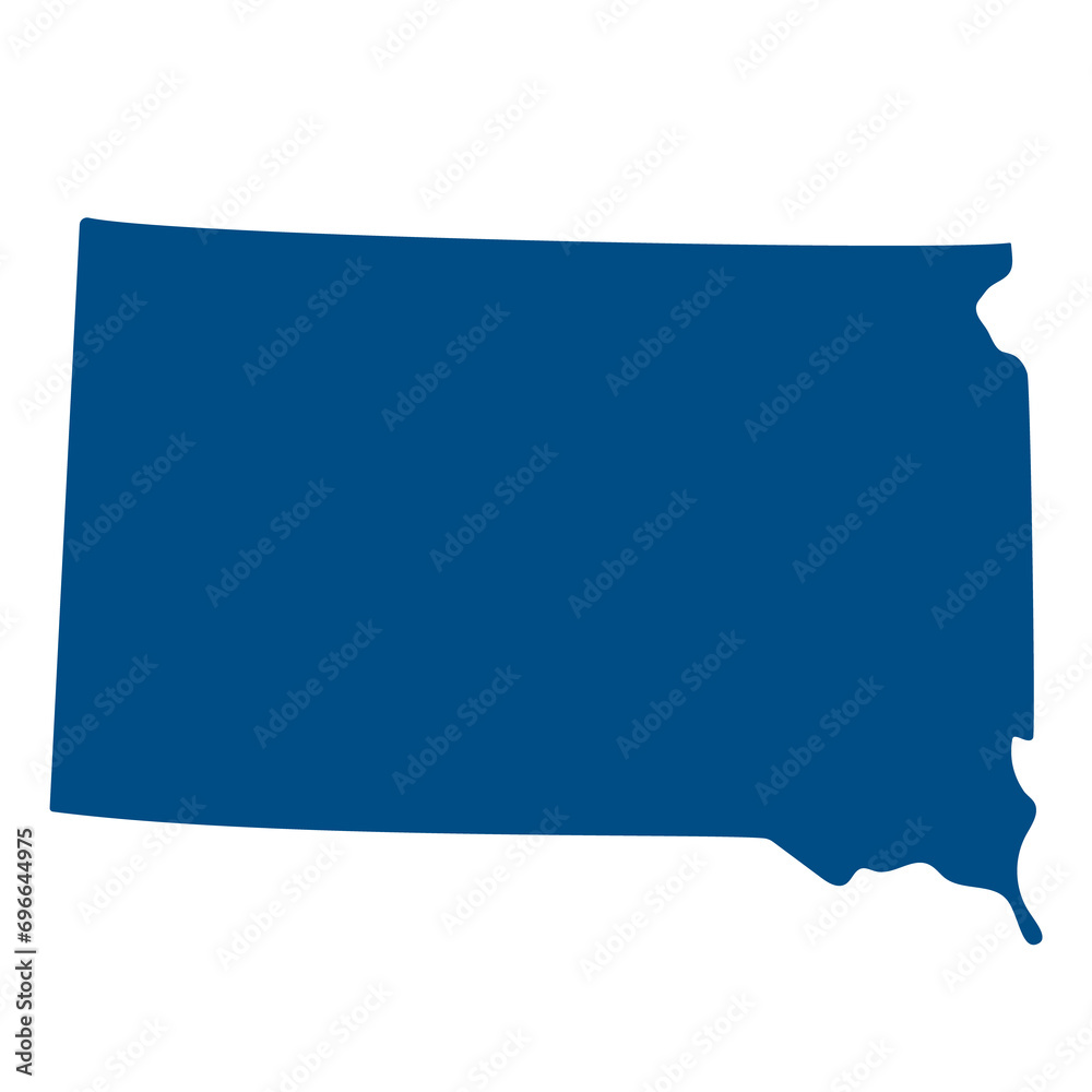 South Dakota state map. Map of the U.S. state of South Dakota. Stock ...