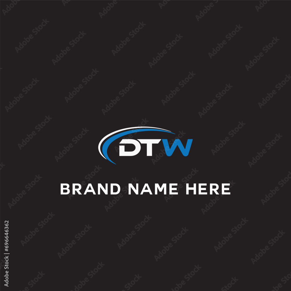 DTW logo. D T W design. White DTW letter. DTW, D T W letter logo design ...