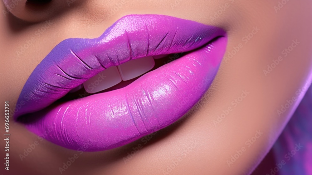 Playful and flirty pink and purple ombr lips, featuring a handdrawn ...