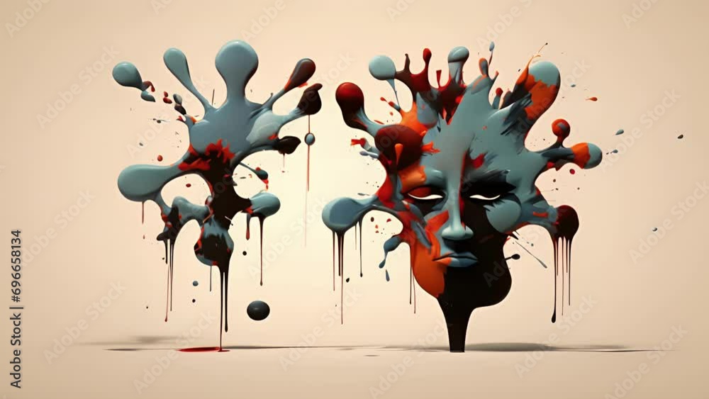 An inkblot test morphing into different shapes that embody different ...