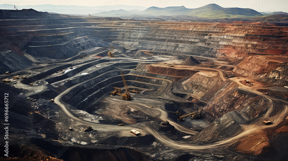 Aerial Perspective of the Vast and Unfolding Depths of a Majestic Open ...