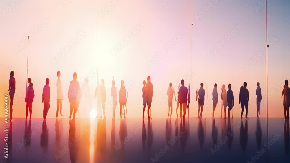 A series of silhouettes gradually evolving from humanoid shapes to ...