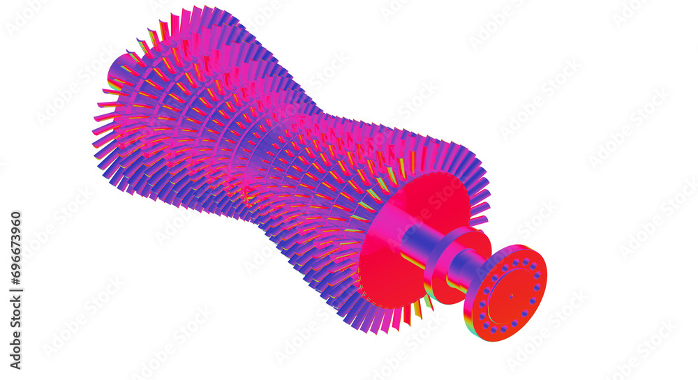 Steam turbine heatmap illustration showing a double-flow configuration ...