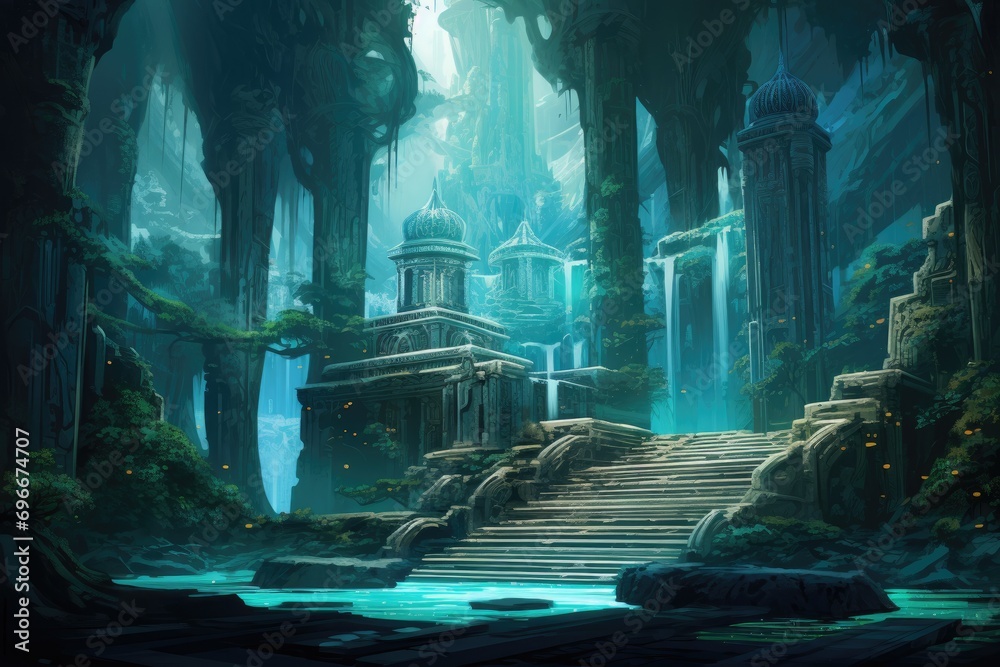 Fantasy alien planet. 3d rendering. Computer digital drawing, A ...