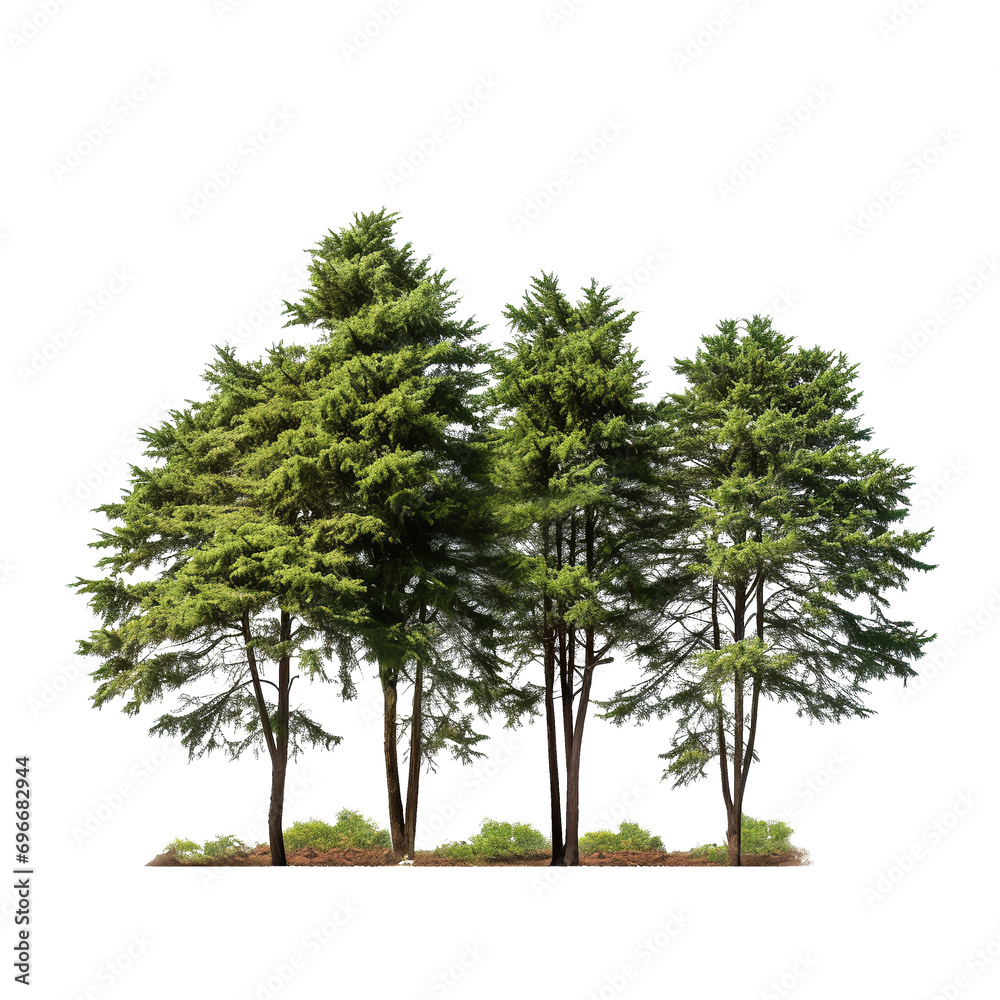 Beautiful Western red Cedar tree isolated on transparent background ...